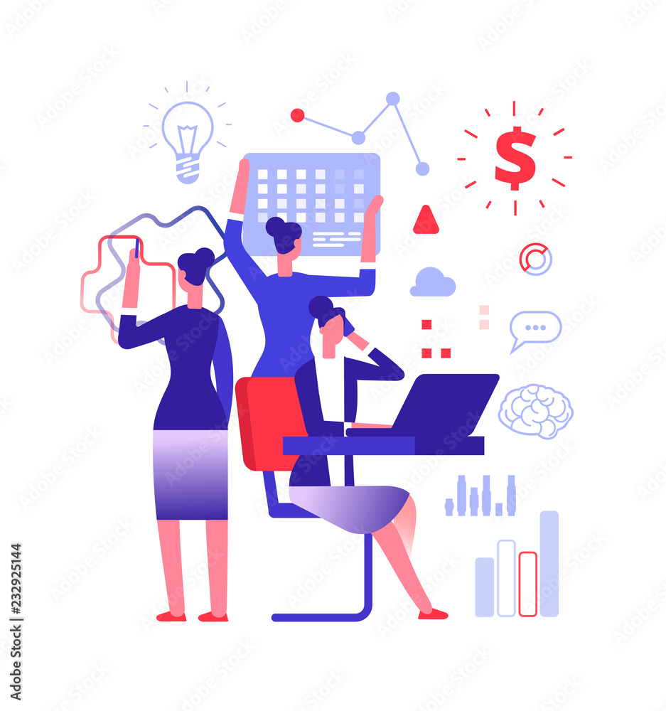 Multitasking Business Woman