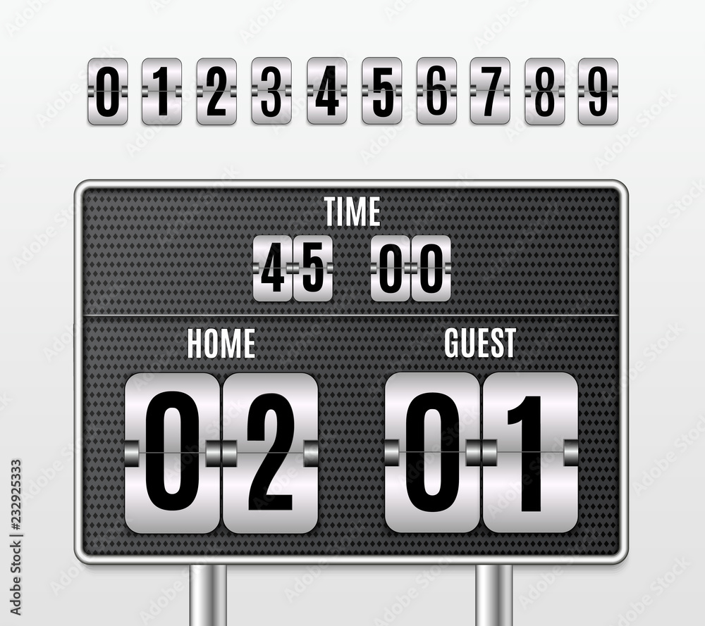 Mechanical scoreboard. Football vector illustration. isolated on ...