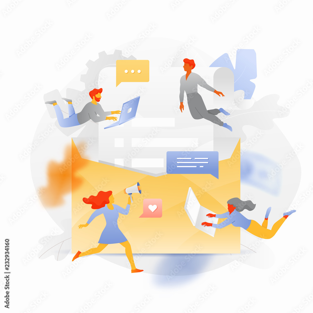Receiving an E-mail Illustration Stock Vector | Adobe Stock