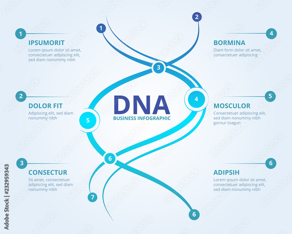 Dna infographics. Spiral human biology structure vector medical ...