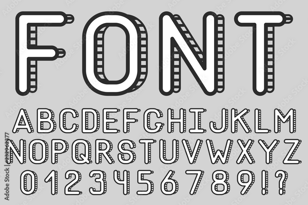 Hand draw Modern latin alphabet, uppercase letters, symbols. Font ...