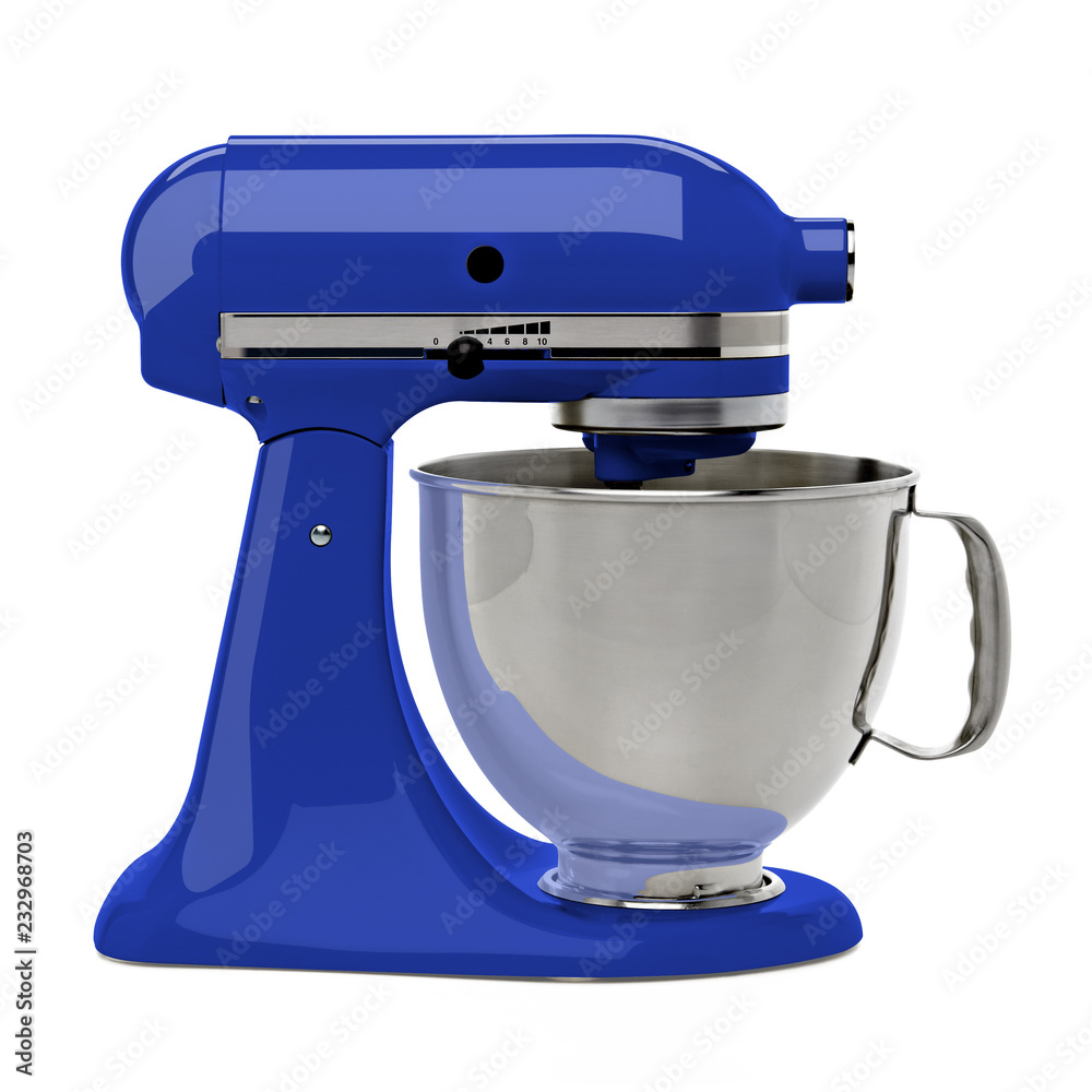 Blue Stand or kitchen Mixer With Clipping Path Isolated On White ...