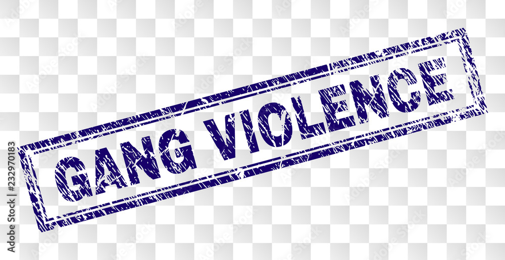 GANG VIOLENCE stamp seal watermark with rubber print style and double ...