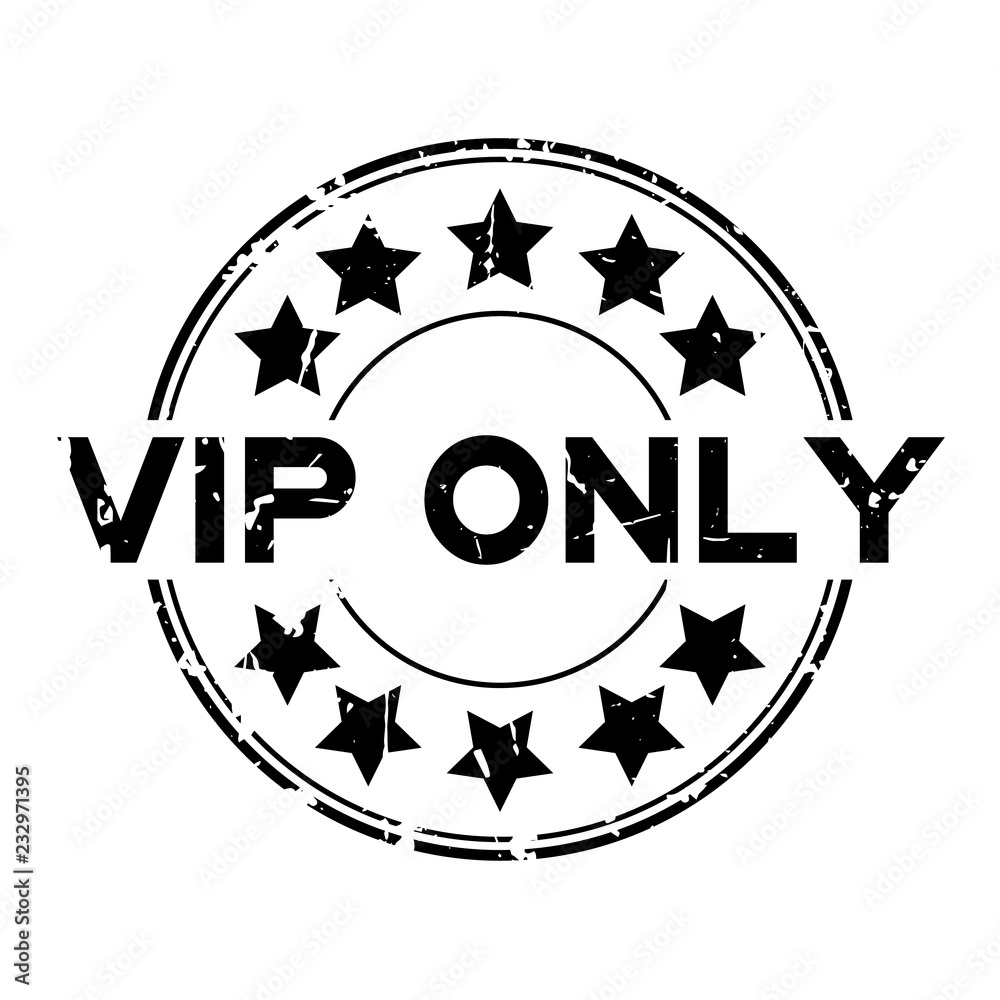 Grunge black VIP (abbreviation of very important person) only word with ...