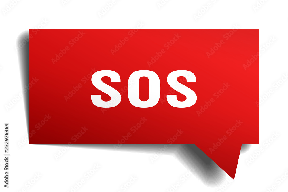 sos red 3d speech bubble Stock Vector | Adobe Stock