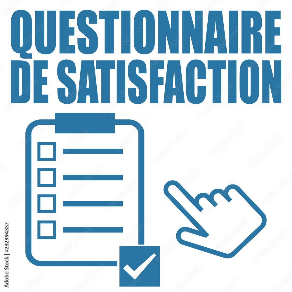 Logo questionnaire de satisfaction. Stock-Vektorgrafik | Adobe Stock