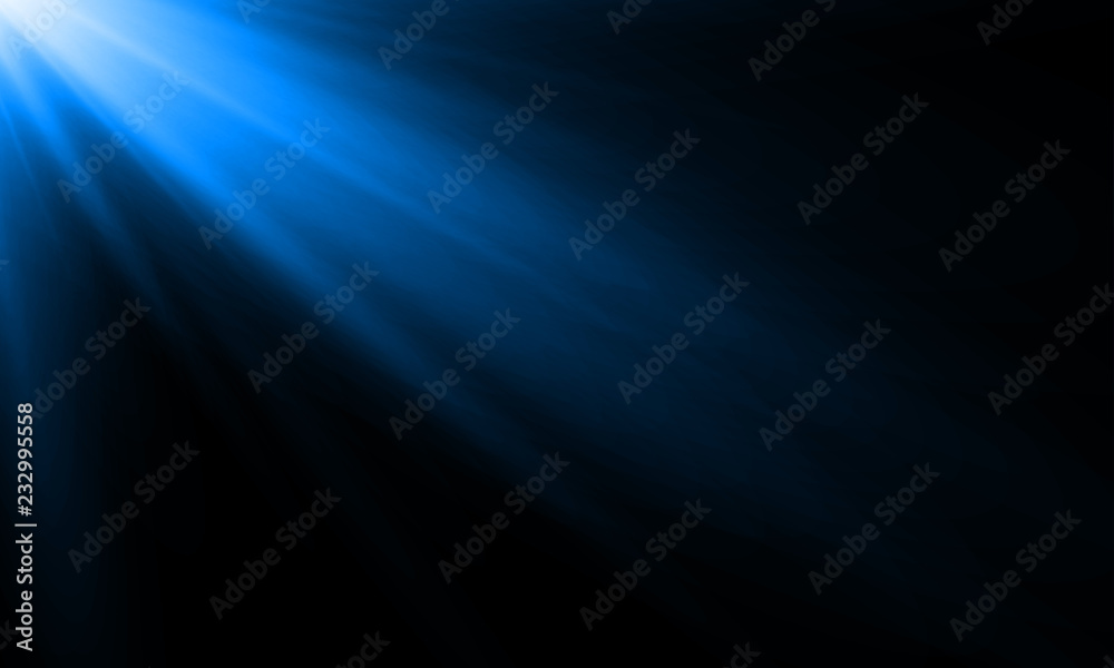Blue neon light ray or sun beam vector background. Abstract neon light ...
