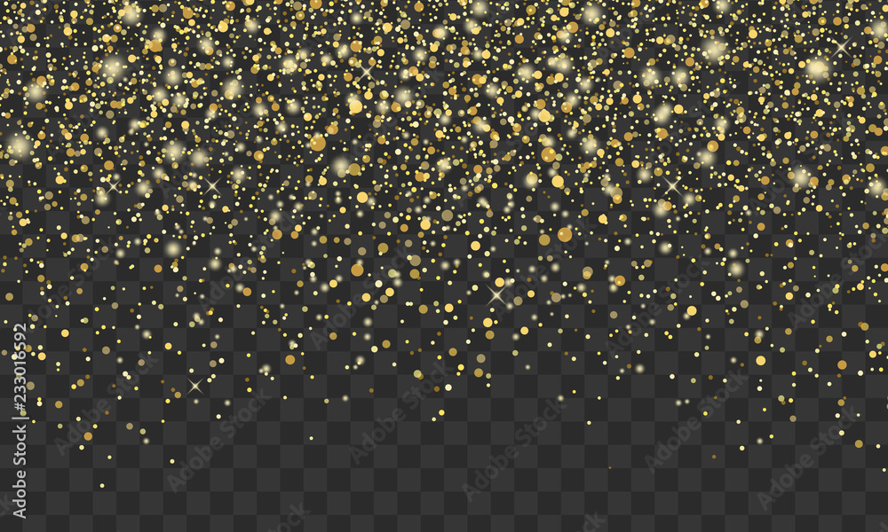 Gold glitter on transparent background. Vector shine texture. Design ...