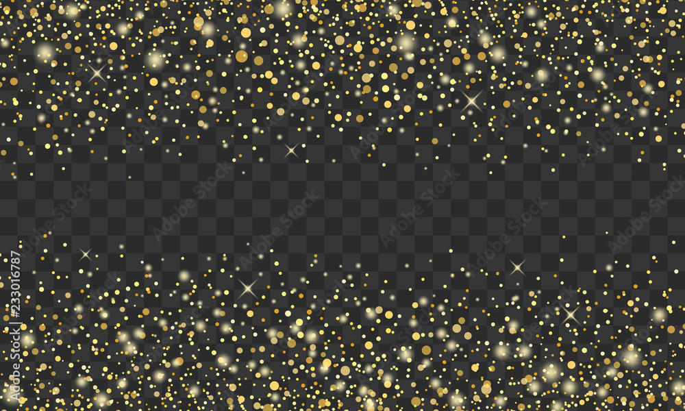 Gold glitter on transparent background. Vector shine texture. Design ...