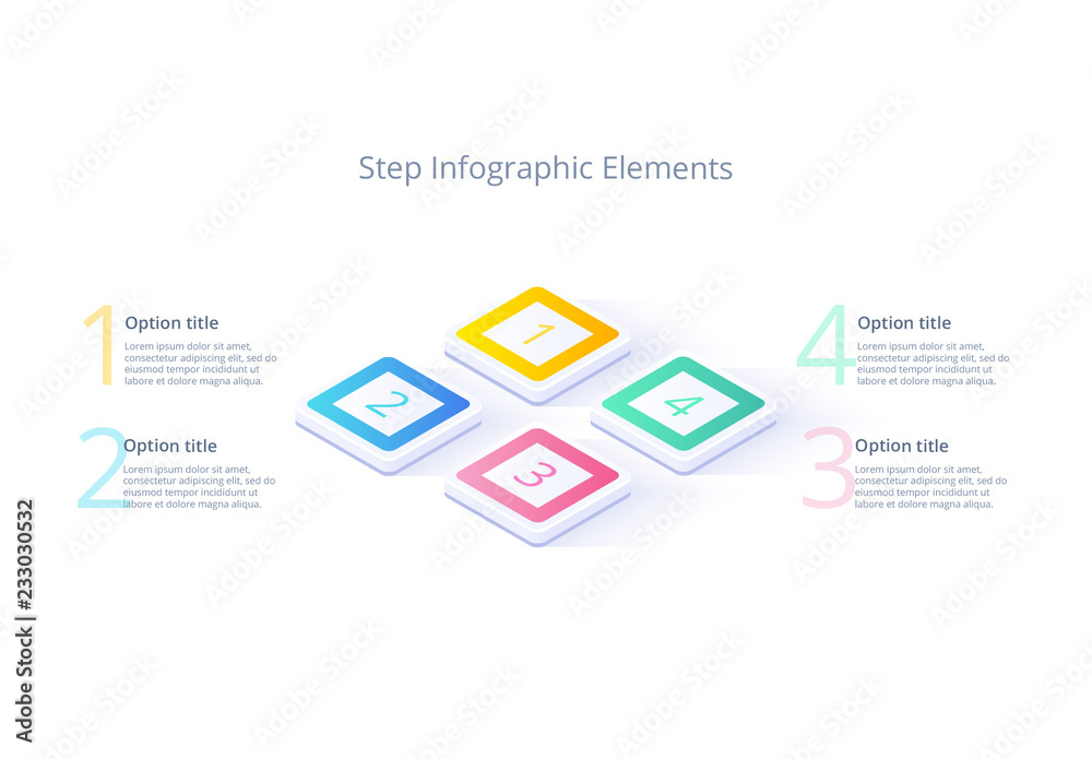 Four Step Infographic Layout Stock Template | Adobe Stock