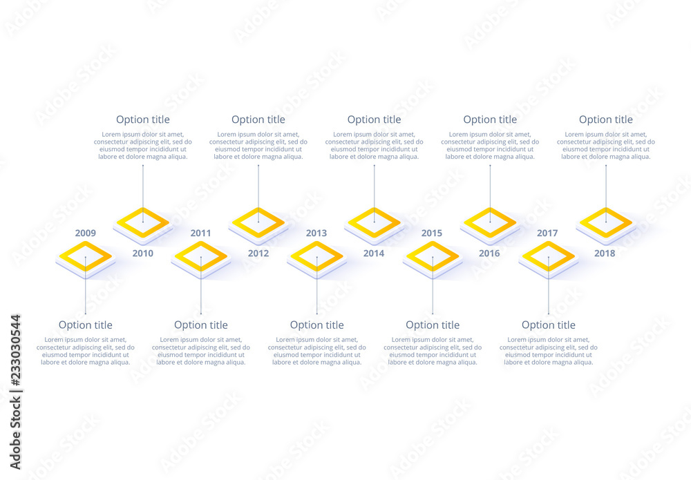 Yellow Timeline Infographic Stock Template | Adobe Stock