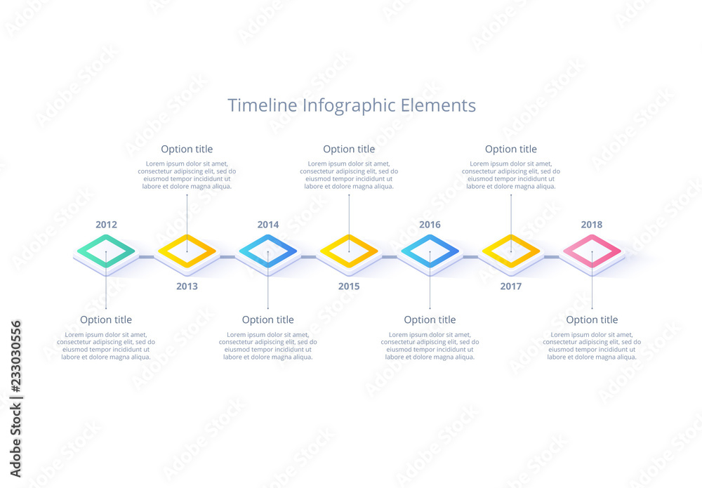 Multicolored Timeline Infographic Stock Template | Adobe Stock