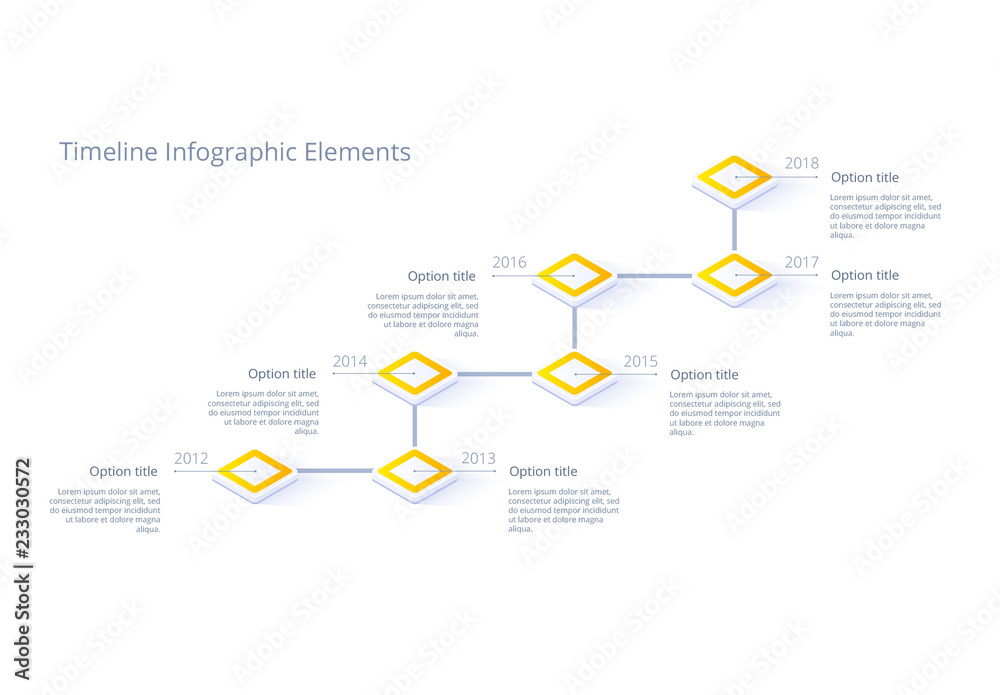 Yellow Timeline Infographic Stock Template | Adobe Stock