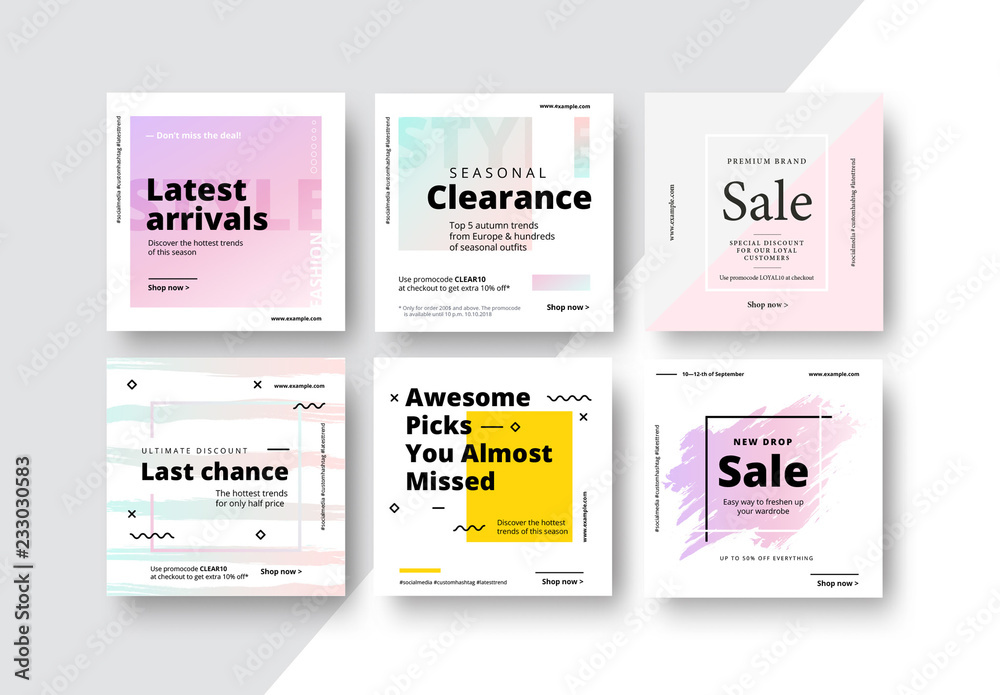 Square Sale Social Media Post Layouts Stock Template | Adobe Stock