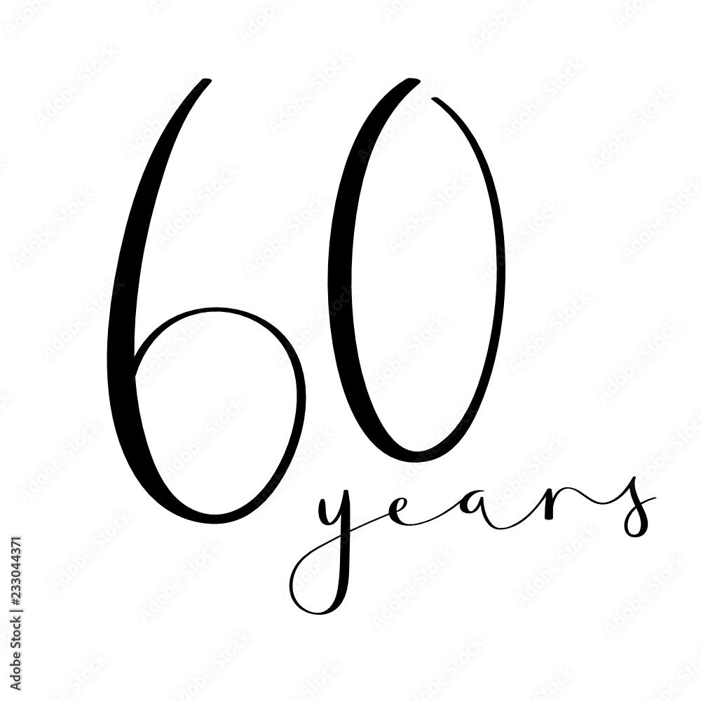 60 YEARS vector brush calligraphy icon Stock Vector | Adobe Stock
