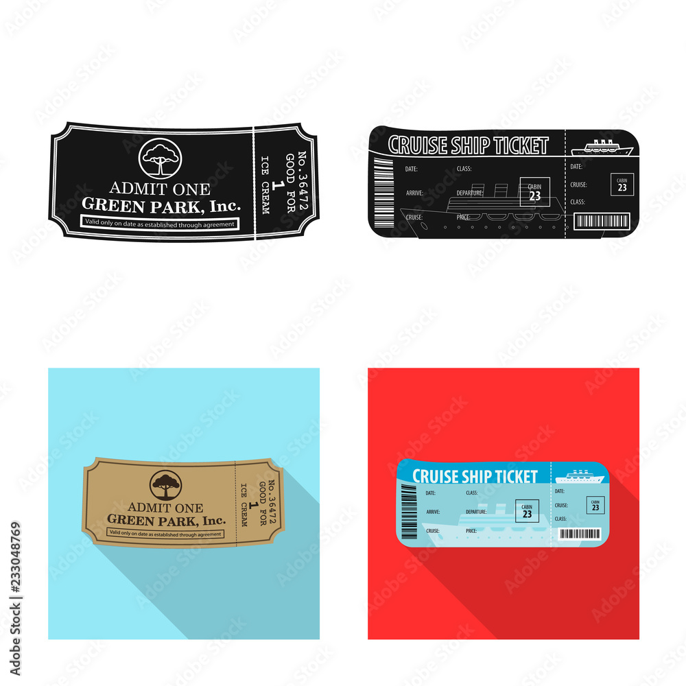 Vector design of ticket and admission logo. Set of ticket and event ...