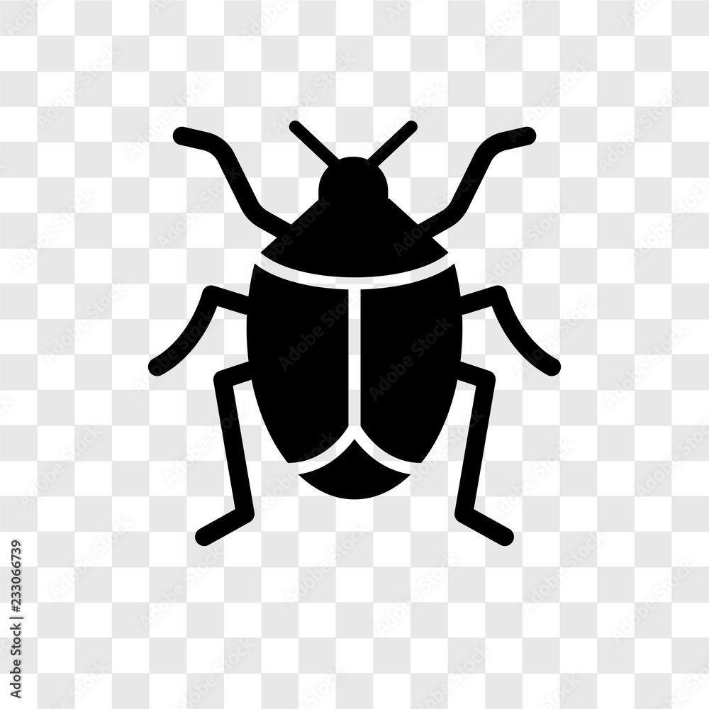Bug vector icon isolated on transparent background, Bug transparency ...