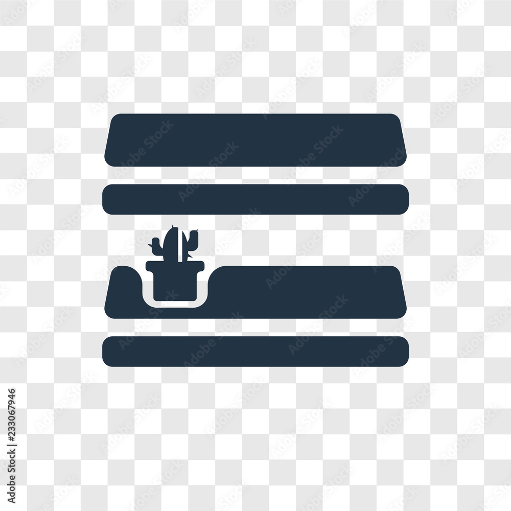 Shelves vector icon isolated on transparent background, Shelves ...