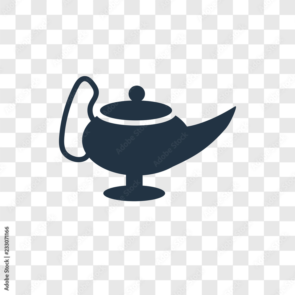Genie Lamp vector icon isolated on transparent background, Genie Lamp ...