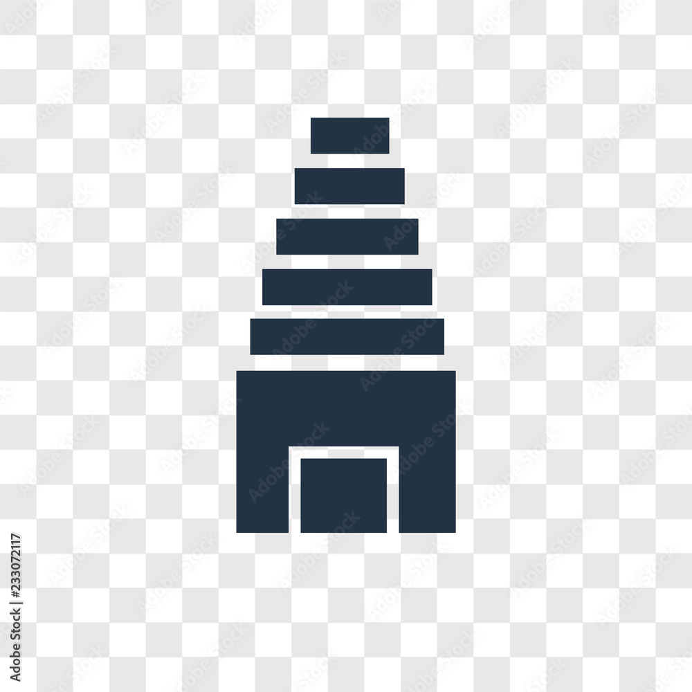 Temple vector icon isolated on transparent background, Temple ...