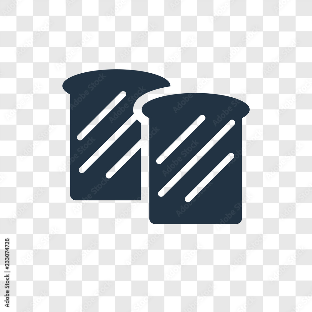 Toast vector icon isolated on transparent background, Toast ...