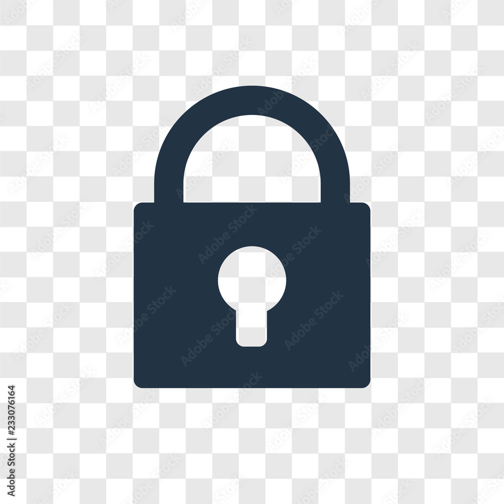 Lock vector icon isolated on transparent background, Lock transparency ...