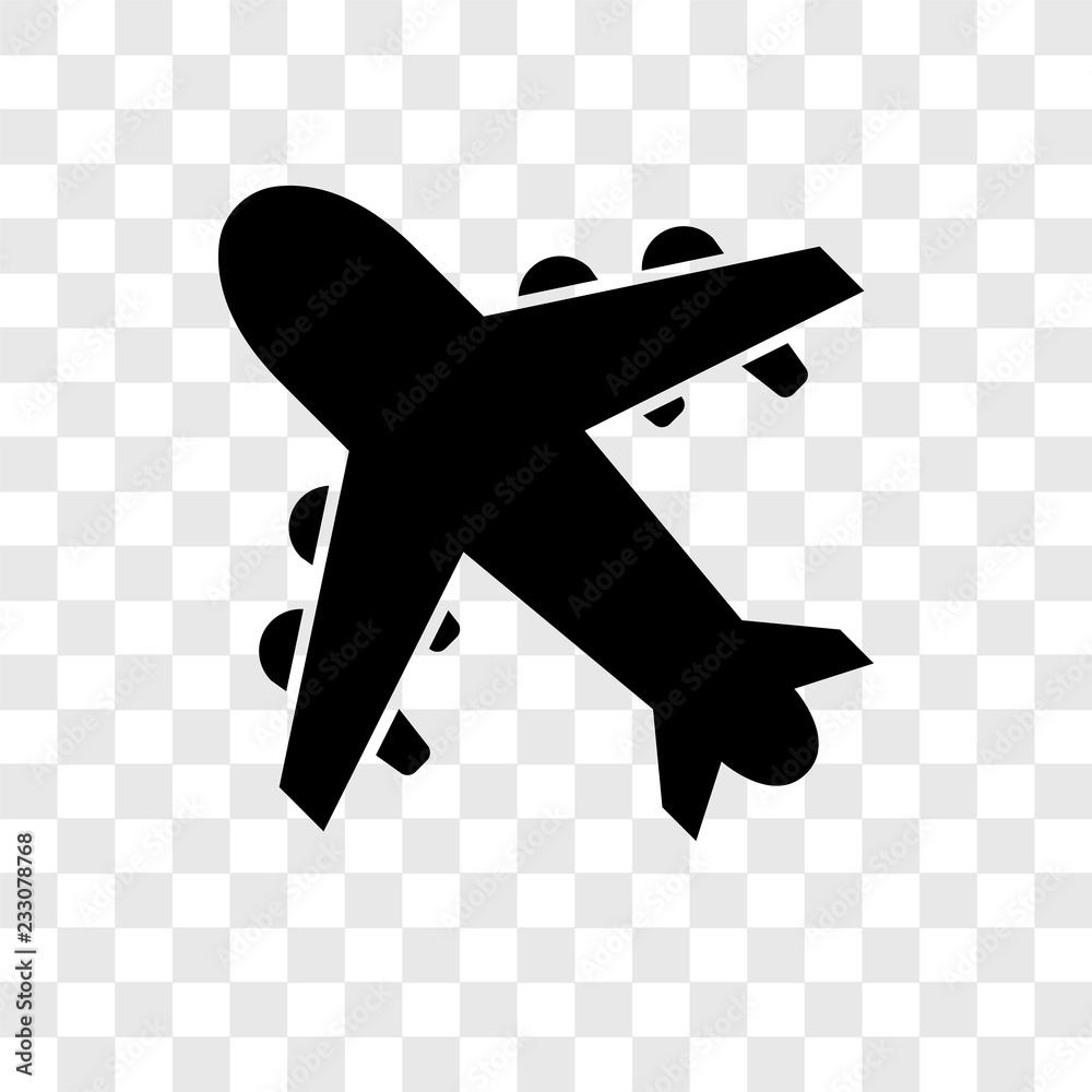 Aeroplane vector icon isolated on transparent background, Aeroplane ...