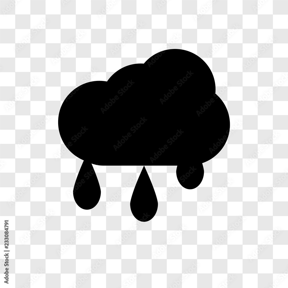 Rain vector icon isolated on transparent background, Rain transparency ...