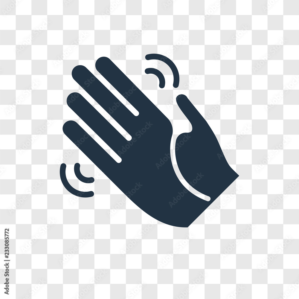 Waving hand vector icon isolated on transparent background, Waving hand ...