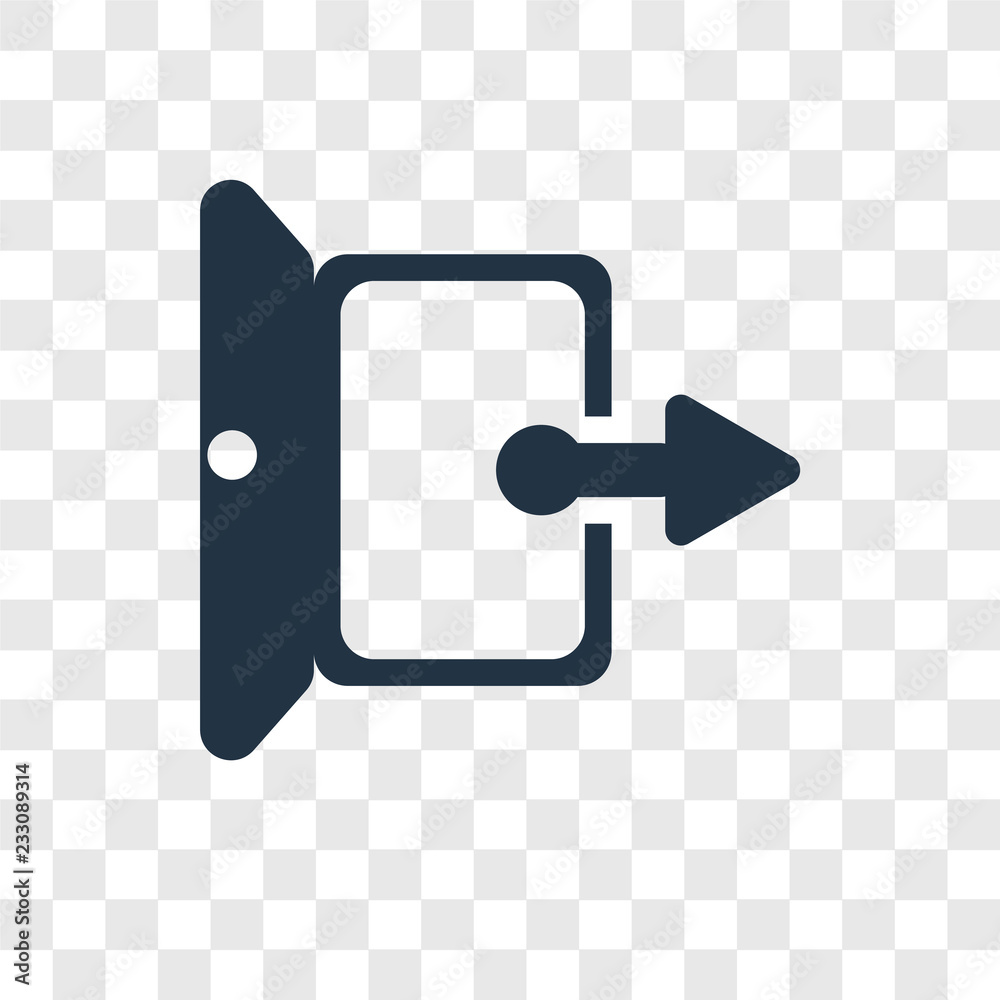 Exit vector icon isolated on transparent background, Exit transparency ...