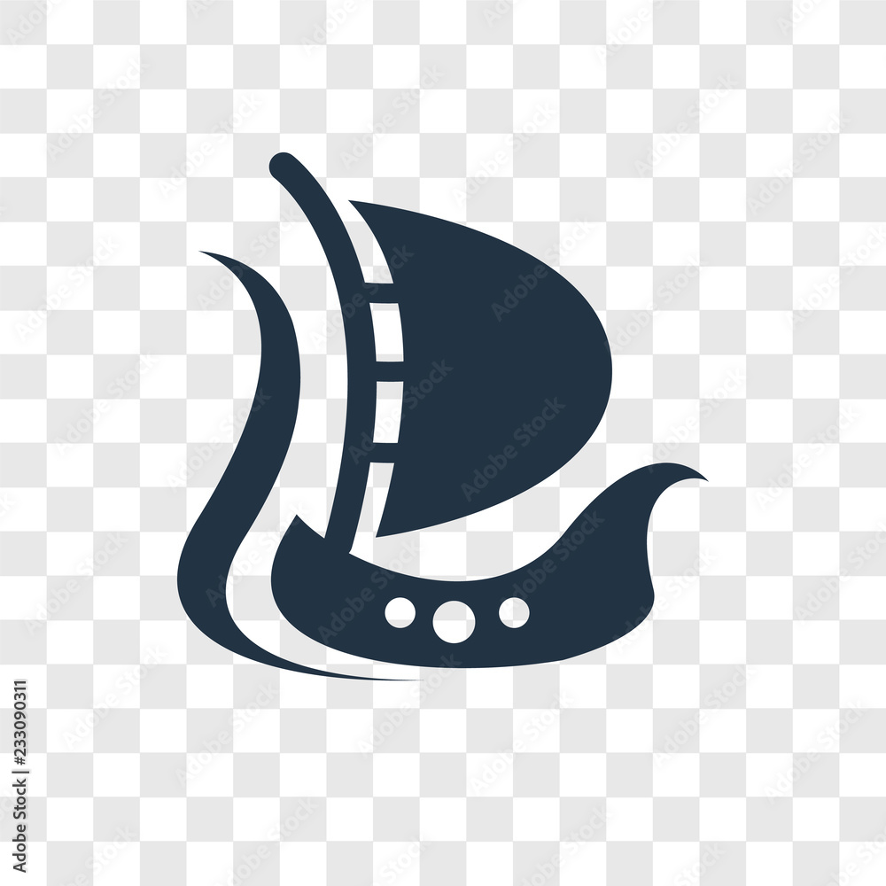 Viking ship vector icon isolated on transparent background, Viking ship ...