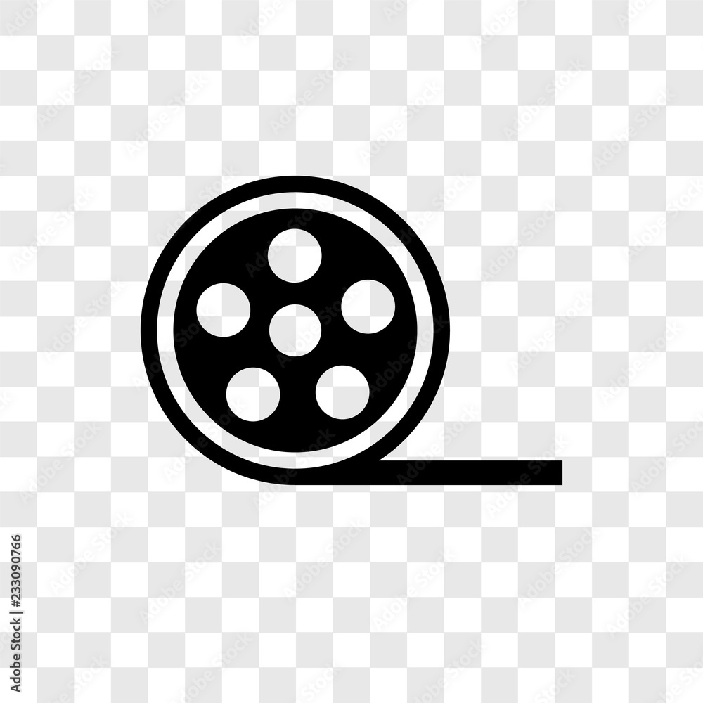 Film reel vector icon isolated on transparent background, Film reel transparency logo design ...