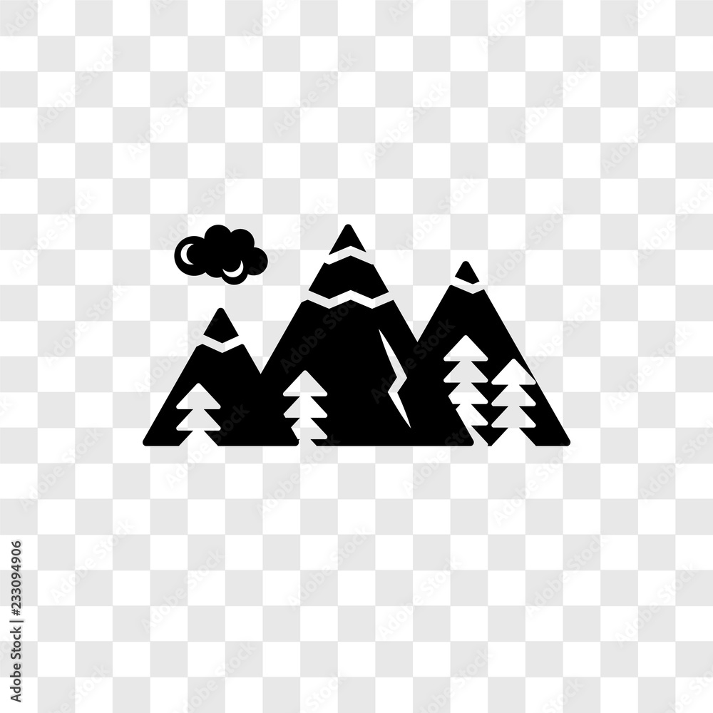 Mountain vector icon isolated on transparent background, Mountain ...