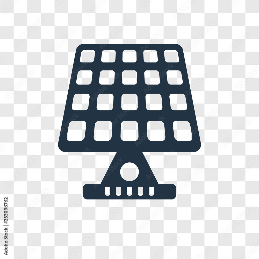 Solar panel vector icon isolated on transparent background, Solar panel ...