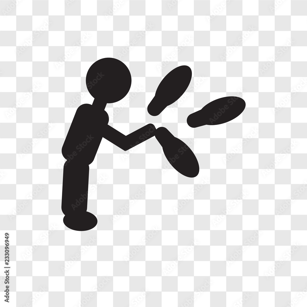 Juggler man vector icon isolated on transparent background, Juggler man transparency logo design ...