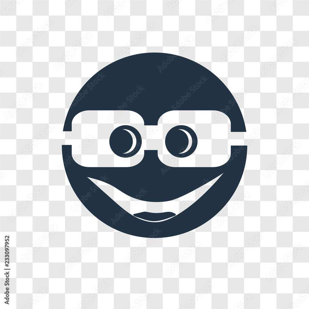Nerd vector icon isolated on transparent background, Nerd transparency ...