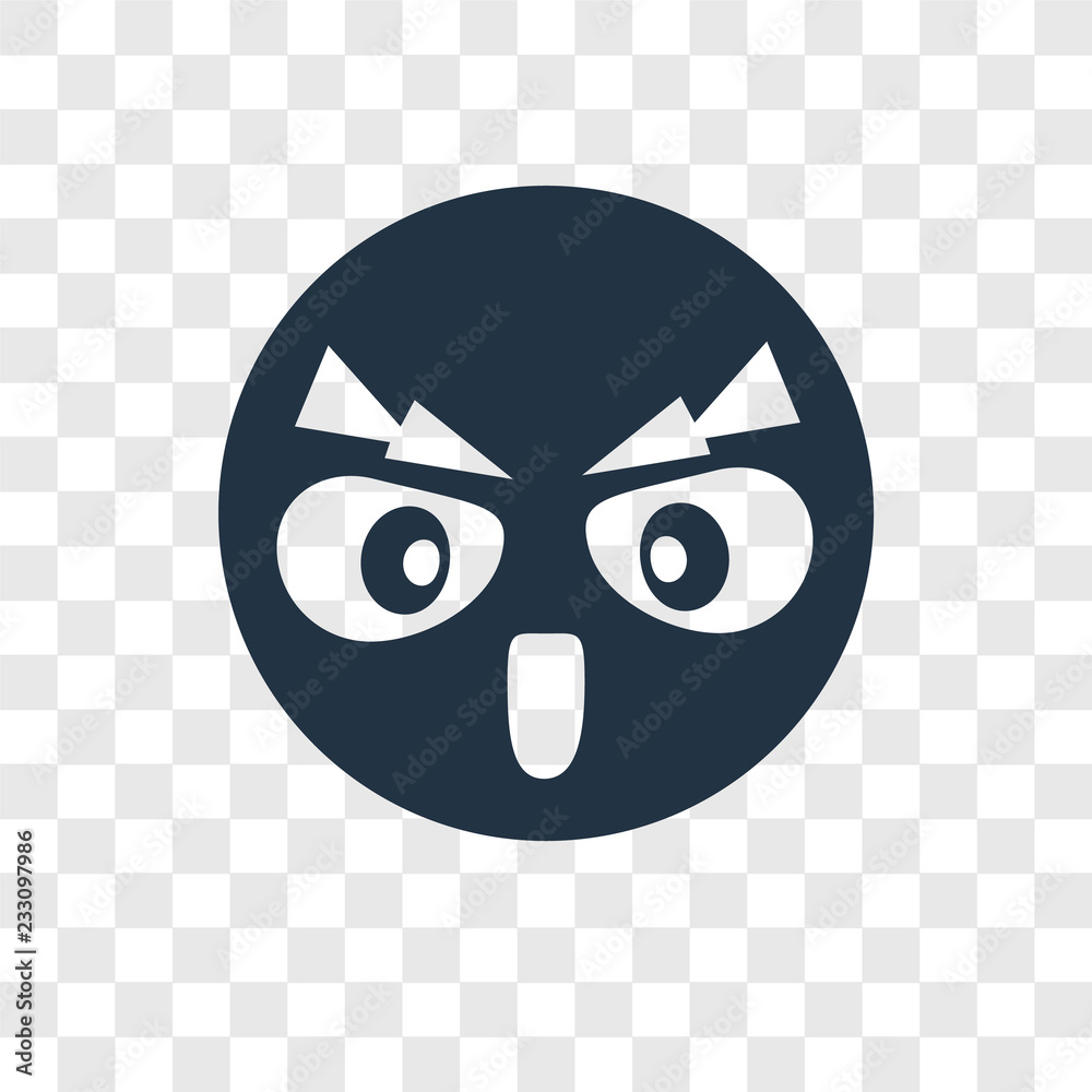 Angry vector icon isolated on transparent background, Angry ...