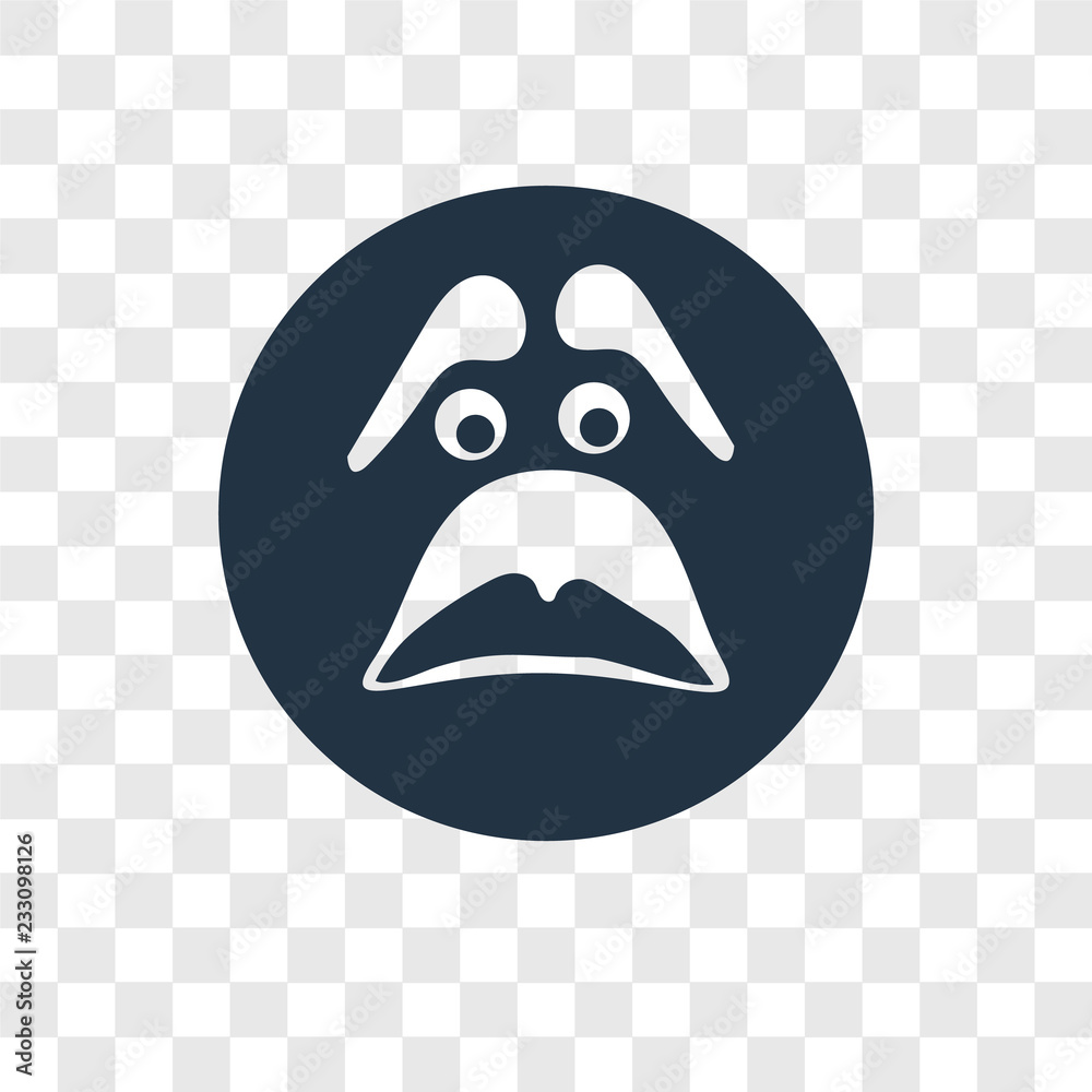 Sad vector icon isolated on transparent background, Sad transparency ...