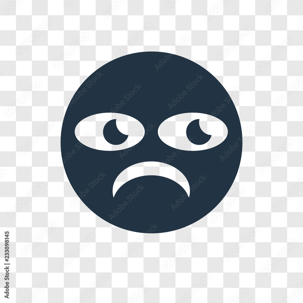 Sad vector icon isolated on transparent background, Sad transparency ...