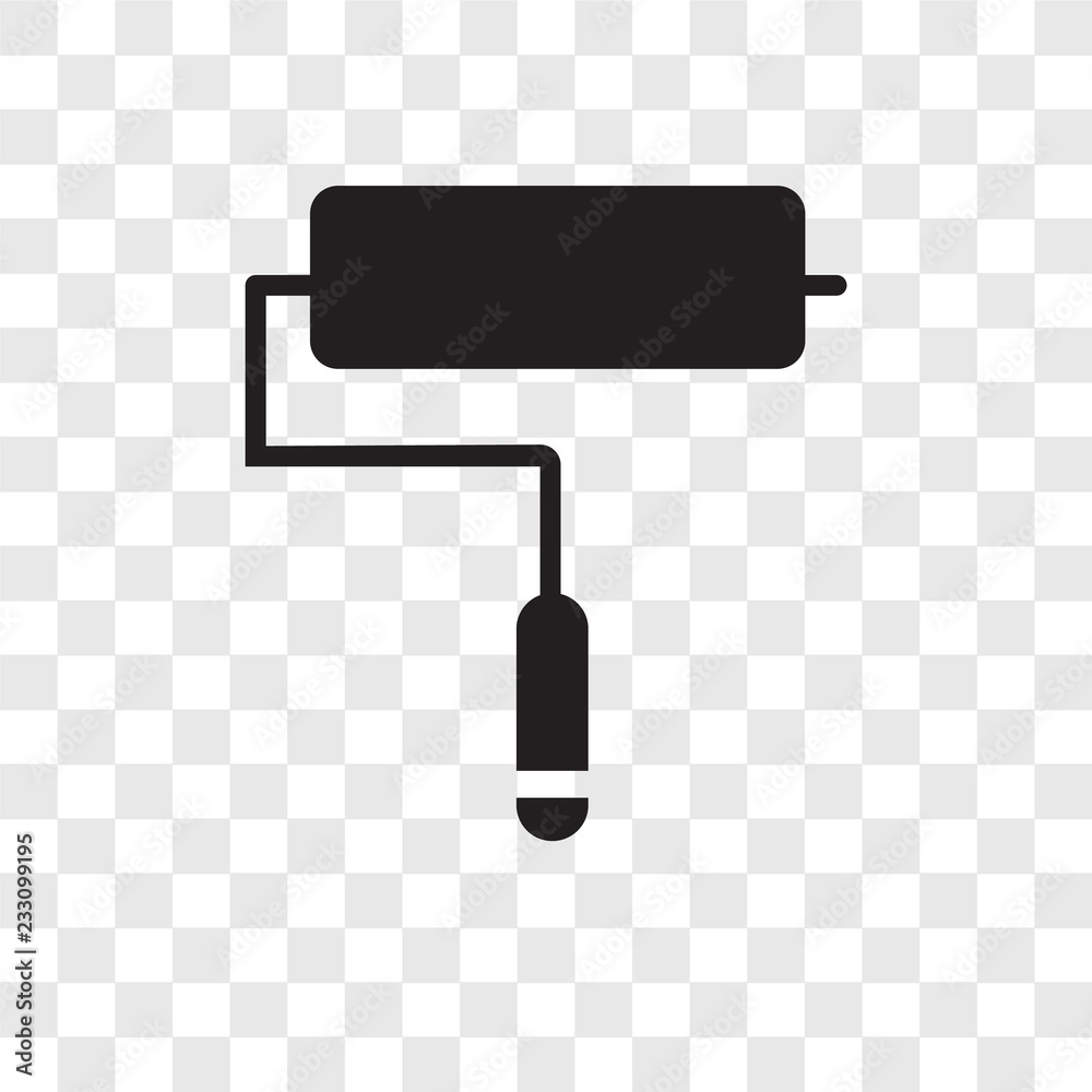 Paint roller vector icon isolated on transparent background, Paint ...