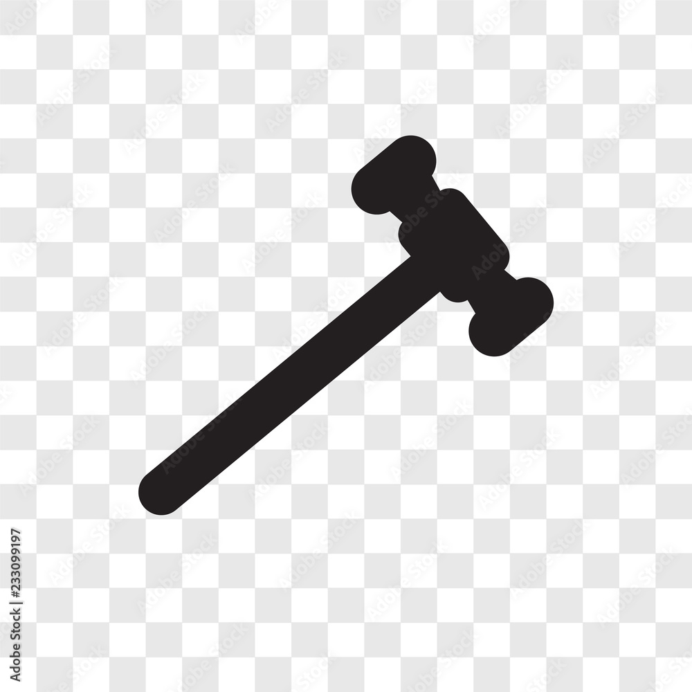 Hammer vector icon isolated on transparent background, Hammer ...
