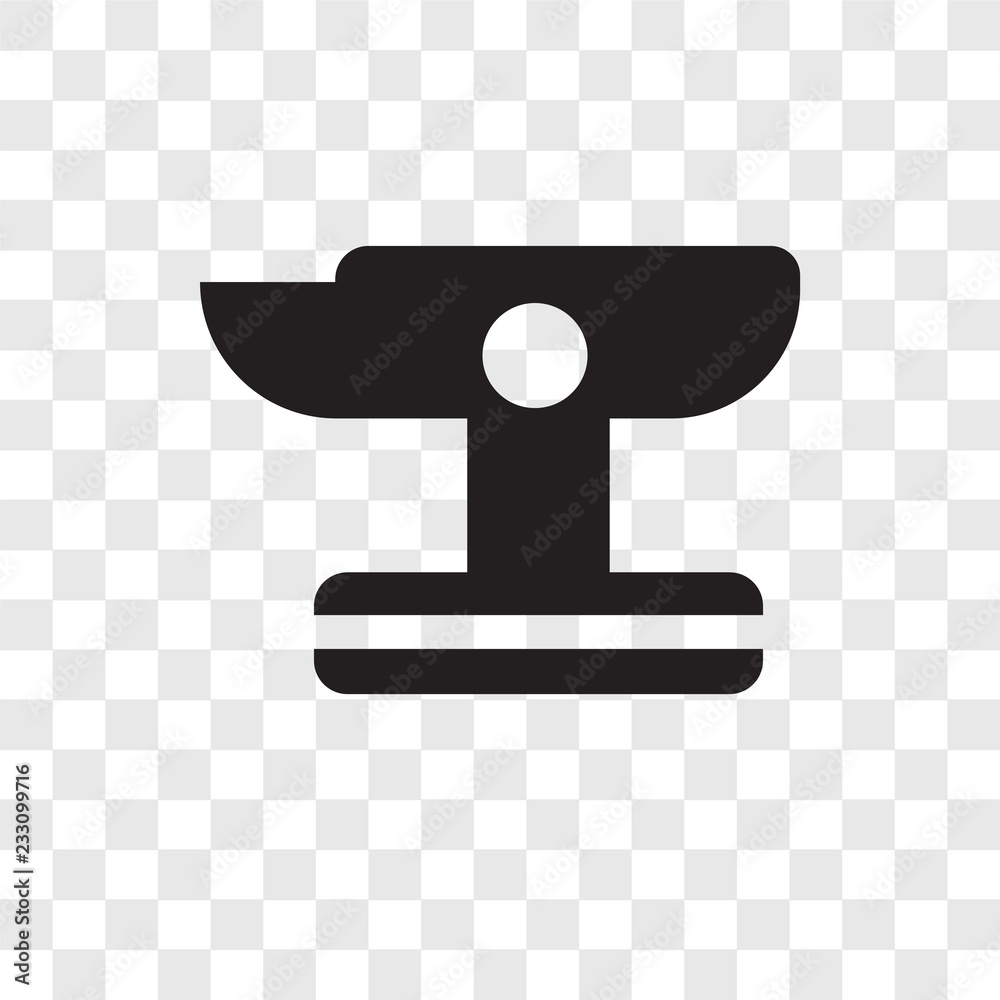 Poster Anvil vector icon isolated on transparent background, Anvil ...