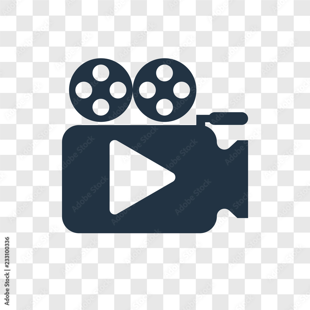 Video camera vector icon isolated on transparent background, Video ...