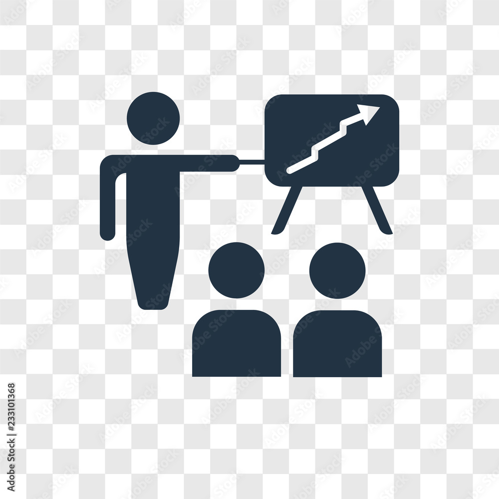 Presentation vector icon isolated on transparent background ...