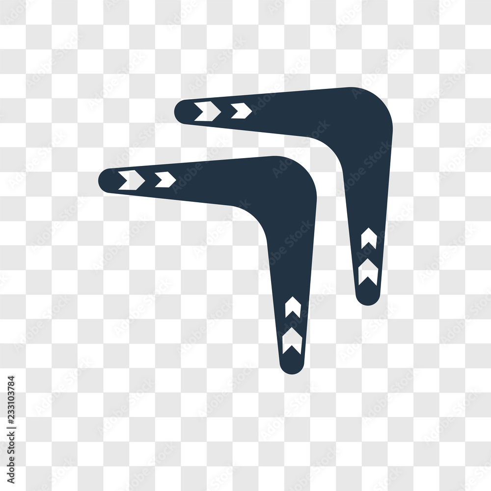 Boomerang vector icon isolated on transparent background, Boomerang ...