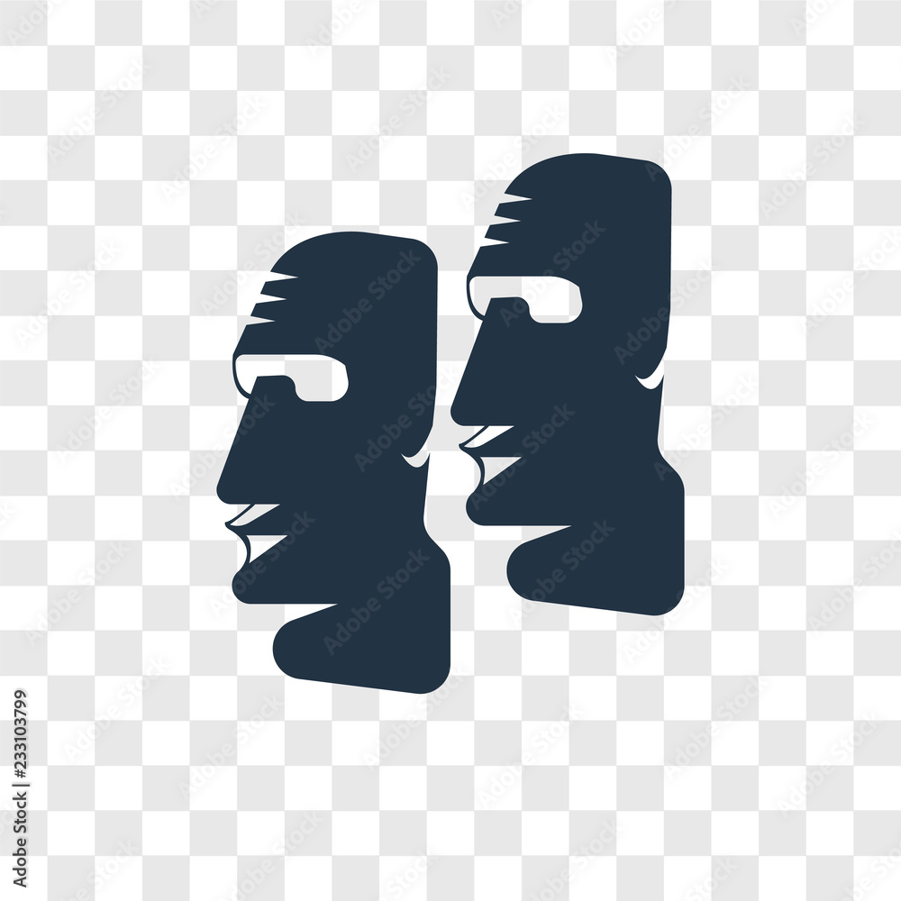 Moai vector icon isolated on transparent background, Moai transparency ...