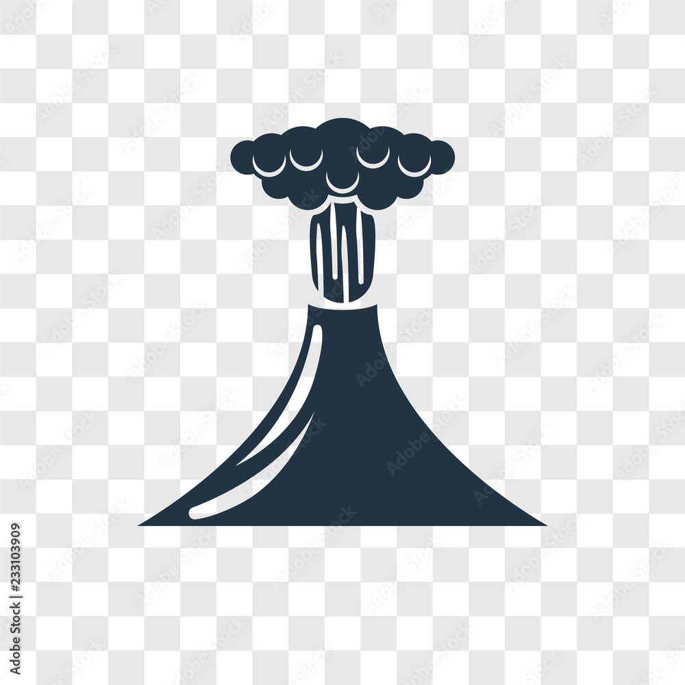 Volcano vector icon isolated on transparent background, Volcano ...