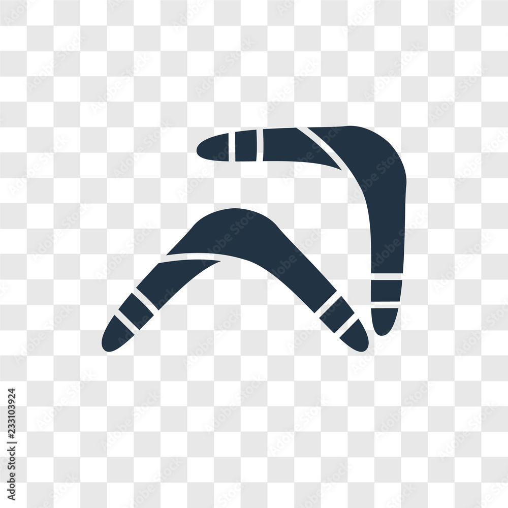 Boomerang vector icon isolated on transparent background, Boomerang ...