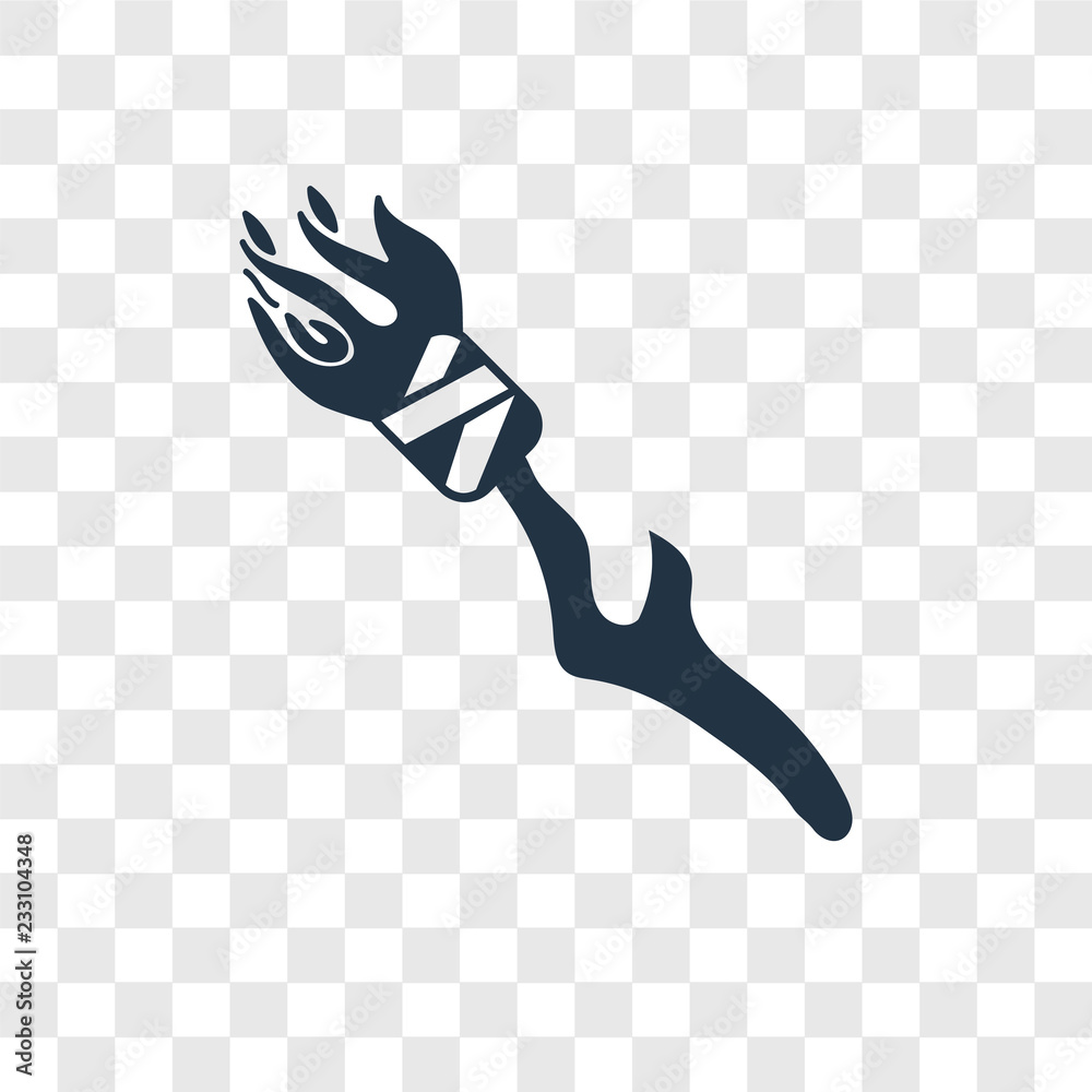 Torch vector icon isolated on transparent background, Torch ...
