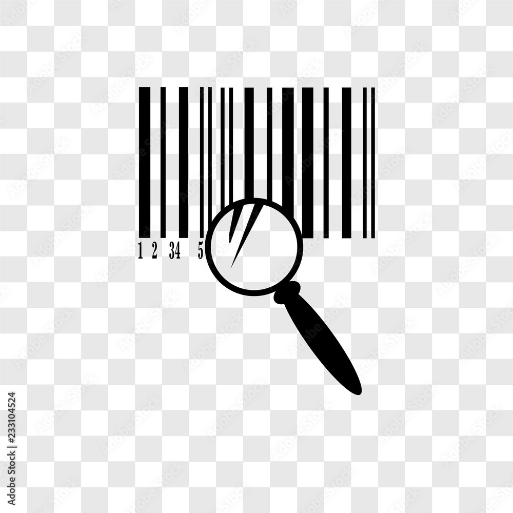 Barcode vector icon isolated on transparent background, Barcode ...